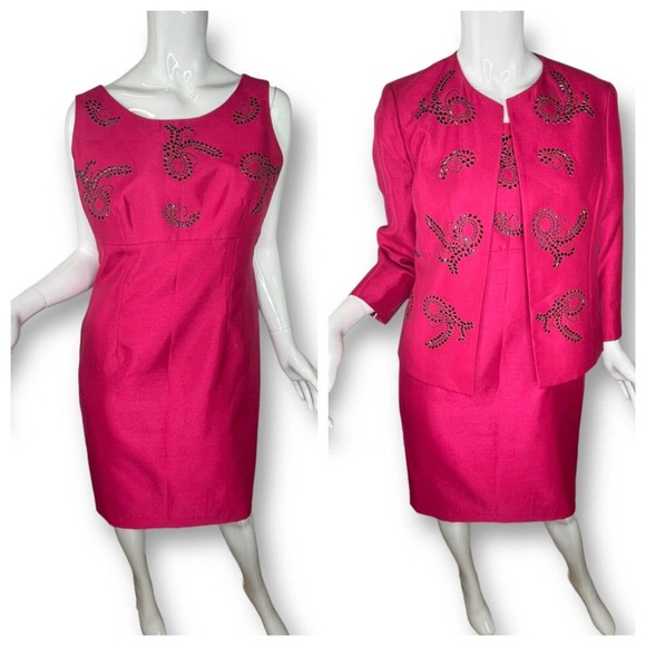Kasper | Dresses | Mint Kasper Size 8 Fuchsia Pink Dress Suit W Jacket ...